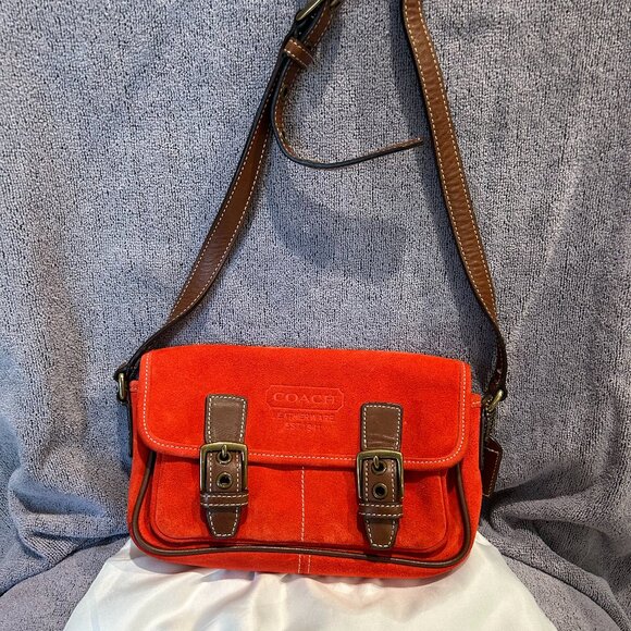 Coach | Bags | Coach Leather Shoulder Bag Authentic Orange F39358 ...